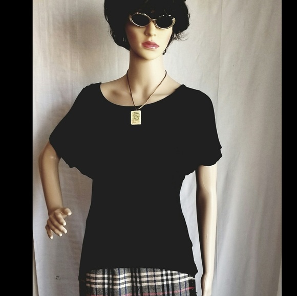 Red Haute | Tops | Sheer Back Red Haute Black Tshirt Medium | Poshmark